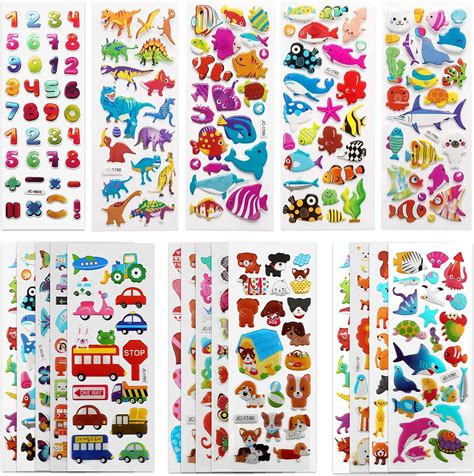 SAVITA 3D Stickers for Kids & Toddlers 500+ Puffy Stickers Variety Pack ...