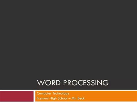 PPT Word Processing PowerPoint Presentation Free Download ID