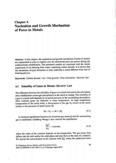 Pdf Fabrication Methods Of Porous Metals With Directional Pores