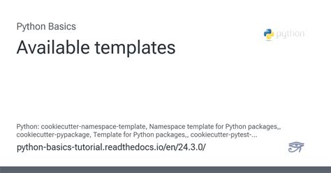 available templates python basics 24 3 0