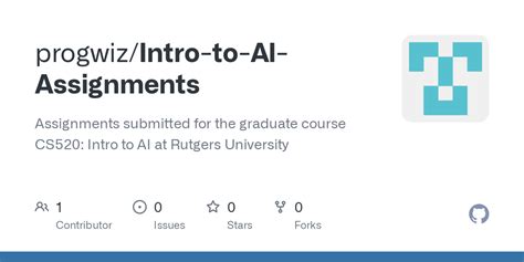 Github Progwizintro To Ai Assignments Assignments Submitted For The Graduate Course Cs520