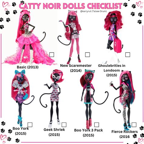 Catty Noir All G1 Dolls Cheklist Monster High New Monster High Dolls