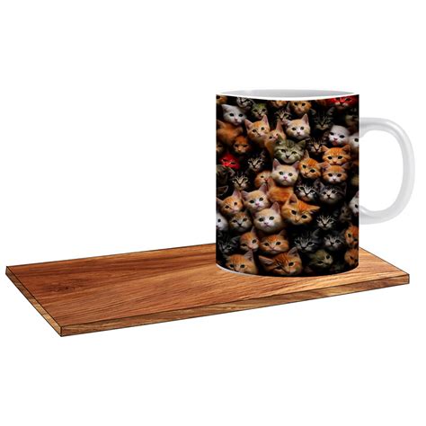 قیمت و خرید ماگ ال ایکس پی مدل گربه های سه بعدی کد 008 به همراه زیر لیوانی