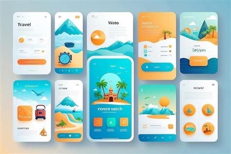 Travel App Interface Concept Vector Design In Eps 10 Premium Ai Generated Image