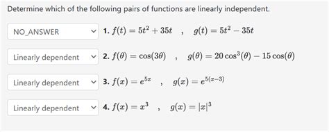 Solved Determine Which Of The Following Pairs Of Functions Chegg