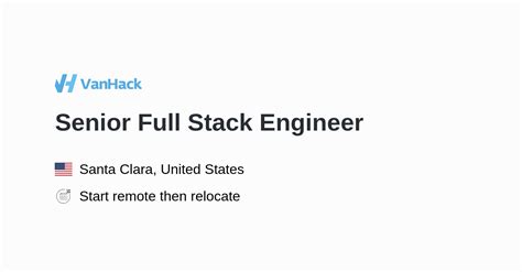 Senior Full Stack Engineer Vanhack
