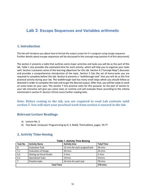 Solution Lab 3 Escape Sequences And Variable Arithmetic Studypool