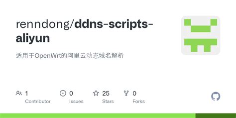 github renndong ddns scripts aliyun 适用于openwrt的阿里云动态域名解析