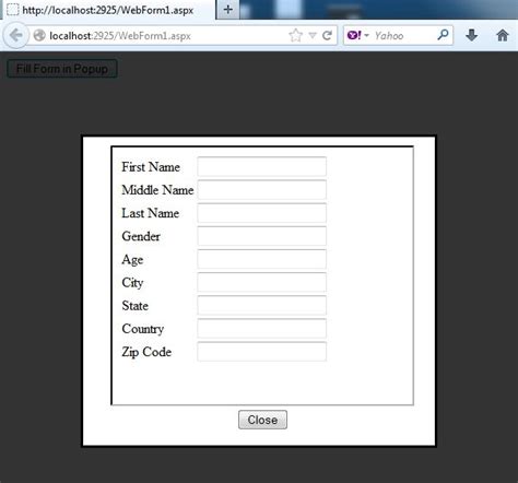 Open A New Web Form In The Modal Popup Of Aspnet Application