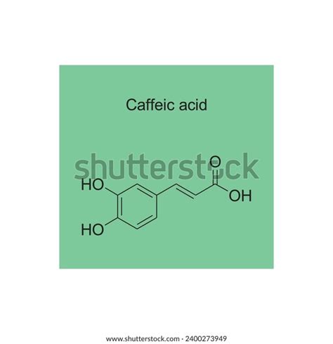 Caffeic Acid Skeletal Structure Diagramhemiterpenoid Molecule Stock Vector Royalty Free