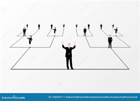 Corporate Hierarchy Chart Business Man Cartoon Vector CartoonDealer