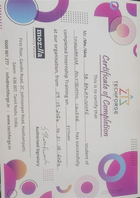 Bala Kishore On Linkedin Learned Python Programming In Intenship At Techforge