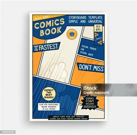 만화 책 페이지 템플릿 클래식 스토리보드 아트워크 만화 잡지 표지 벡터 그래픽 A4 용지에 대한 스톡 벡터 아트 및 기타 이미지 A4 용지 과거 구도 Istock