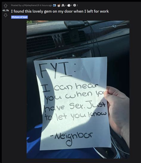 The Neighbor Can Hear All Sex Within A 10 Mile Radius Rbossfight