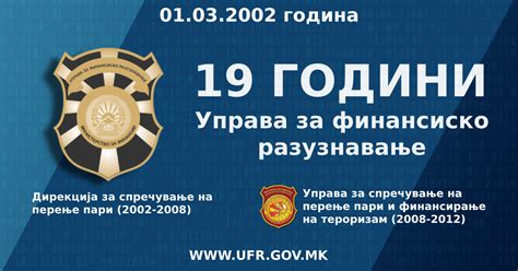 „1 ви Март“ ден на Управата за финансиско разузнавање 19 години Управа за финансиско