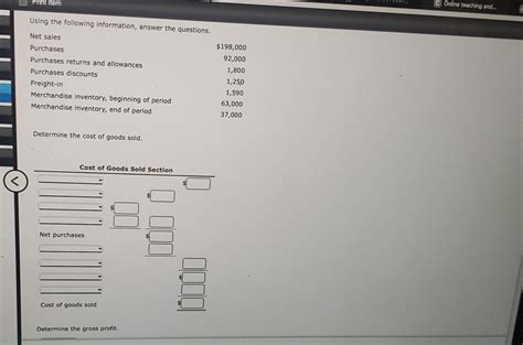 Solved Using the following information, answer the | Chegg.com