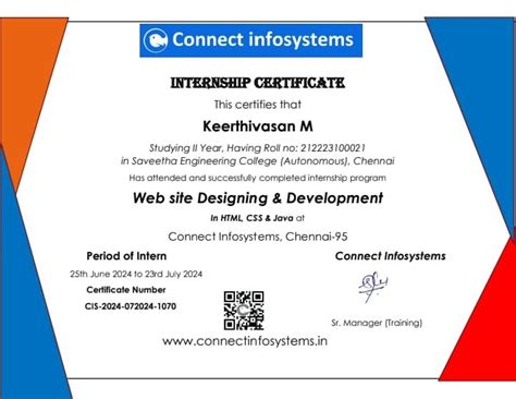 Keerthivasan M On Linkedin Internship Webdevelopment