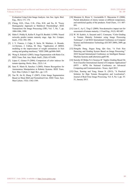 Quality Determination And Grading Of Tomatoes Using Raspberry Pi Pdf
