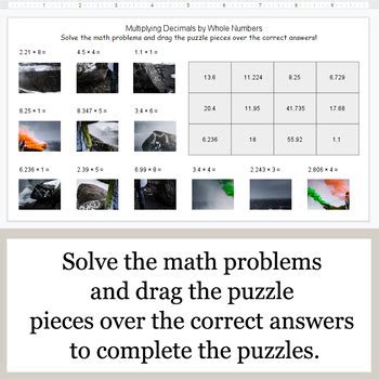Multiplying Decimals By Whole Numbers Google Slides Puzzles By WhooperSwan