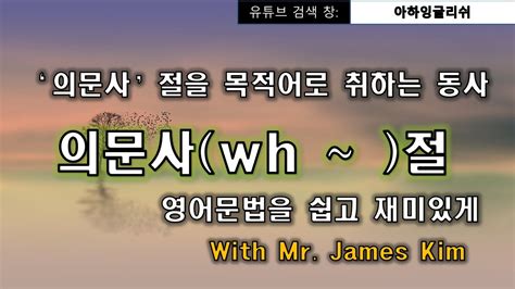 45편 의문사절을 목적어로 취하는 동사 목적절의 종류 명사절의 종류 Youtube