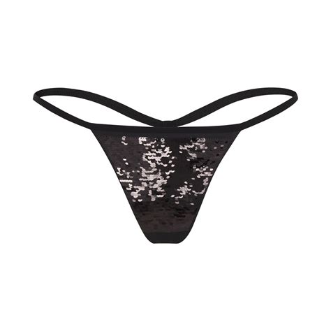 Sequin String Thong Onyx Skims