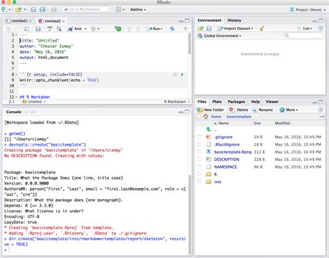 Creating A Basic Template Package In R