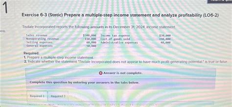 solved exercise 6 3 static prepare a multiple step income