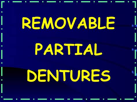 Introduction To Removable Partial Denture Ppt
