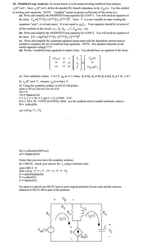 solved 18 modified loop analysis he circuit below is to