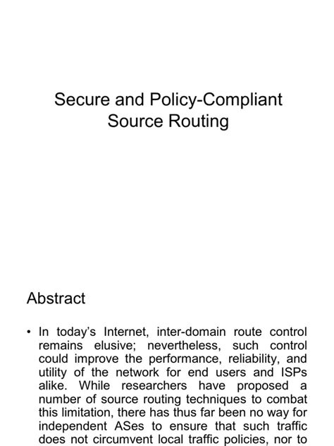 Secure And Policy Compliant Source Routing Pdf Web Server Internet And Web