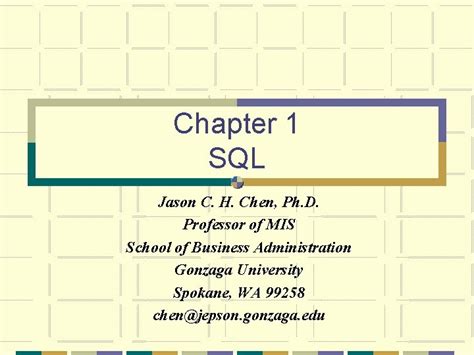 Chapter 1 Sql Jason C H Chen Ph
