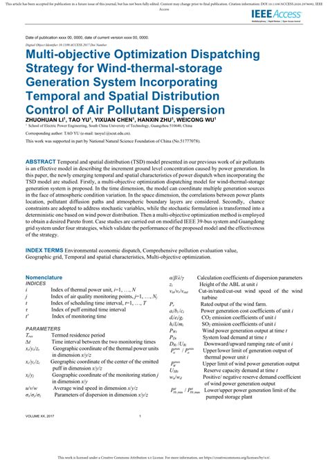 pdf multi objective optimization dispatching strategy for wind
