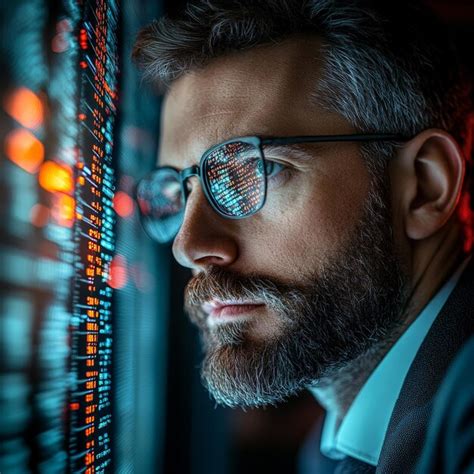 Cyber Security Expert Analyzing Threats In Hightech Environment Premium Ai Generated Image
