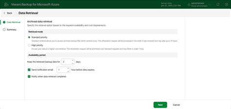 Retrieving Data From Archive Veeam Backup For Microsoft Azure Guide