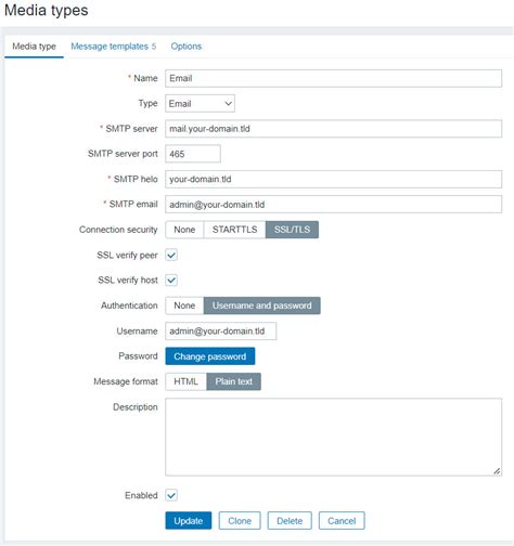 Configure The Email Media Type Zabbix Tutorials