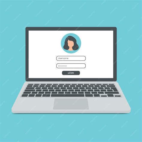 Premium Vector Login Form On Laptop Screen Login And Password Form Page Account Login User