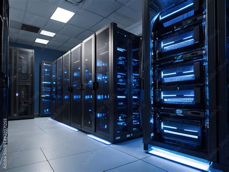 Servers Racks Walkthrough In Modern Data Center Cloud Computing