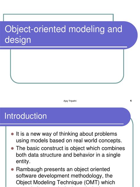 Object Oriented Modeling And Designppt Class Computer Programming