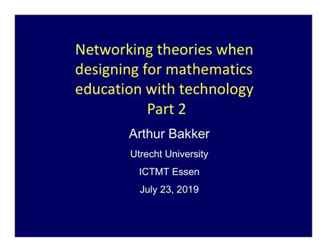 Pdf Networking Theories When Designing For Mathematics Education With Technology Part 2