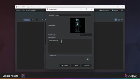Create Assets — Prism Pipeline Documentation Create Assets — Prism Pipeline Documentation