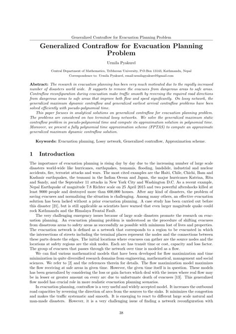 pdf generalized contraflow for evacuation planning problem
