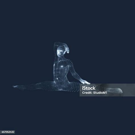 체조 선수 이다입니다 운동 남자는 분할에 앉아 손 연습을 하 고 입자에 대한 스톡 벡터 아트 및 기타 이미지 입자 전신