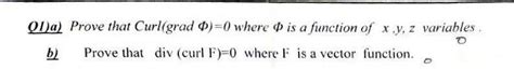 solved q1 a prove that curl grad 0 0 where is a function