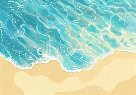 南国の海水浴、砂浜の波打ち際イラスト No 25316663｜無料イラスト・フリー素材なら「イラストac」