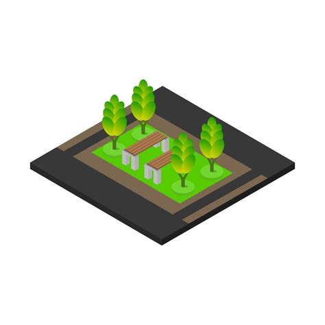 Isometric Park On White Background Vector Art At Vecteezy