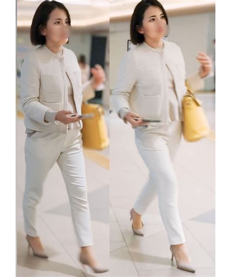 《尻神》気品溢れる綺麗な白パンツスーツから放たれる色気強めの大人の透け線 Samuraimade