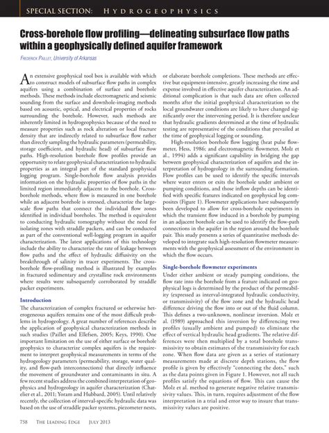 Pdf Cross Borehole Flow Profiling—delineating Subsurface Flow Paths Within A Geophysically
