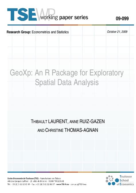 Geoxp Anrpackage For Exploratory Spatial Data Analysis