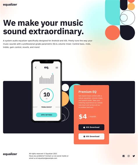 Frontend Mentor Responsive Equalizer Landing Page Using Tailwind Css