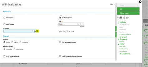 how to setup wip finalization as a recurring task in sage x3
